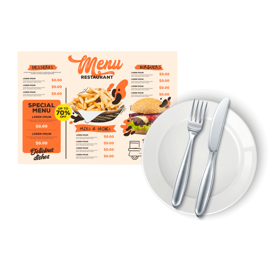 250 individuales 12x18" en papel ledger - Imprima en Línea